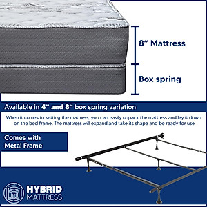 Greaton 14-Inch Firm Double sided Tight top Innerspring Mattress And 4" Wood Traditional Box Spring/Foundation Set With Frame, Twin XL, Mink