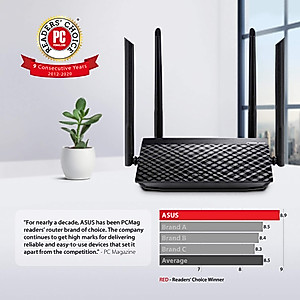 ASUS WiFi Router (RT-AC1200_V2) - Dual Band Wireless Internet Router, Gaming & Streaming, Easy Setup, Parental Control
