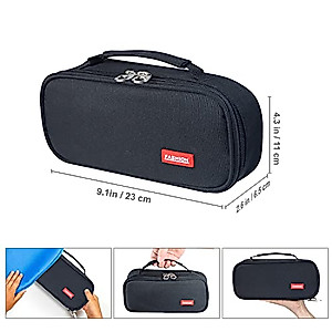 Big Pencil Case, Protable Pencil Case Organizer, Pencil Pouch, Black Pencil Cases for Adults Boys Kids Teen Students, Large Pencil Pen Case for Office School