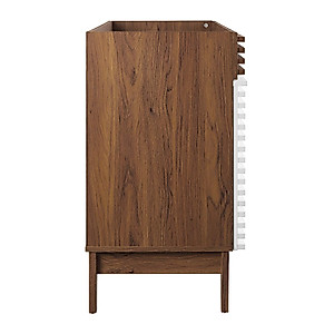 Modway Render 48" Bathroom Vanity Cabinet in White Walnut Basin Not Included, Double Sink