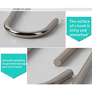 skycabin 10 Pack Stainless Steel S Shaped Hooks Heavy Duty S Hanging Hooks Pan Pot Holder Rack Hangers for Kitchen Spoon Pan Pot, Bathroom, Work Shop,Garden,Bedroom and Office