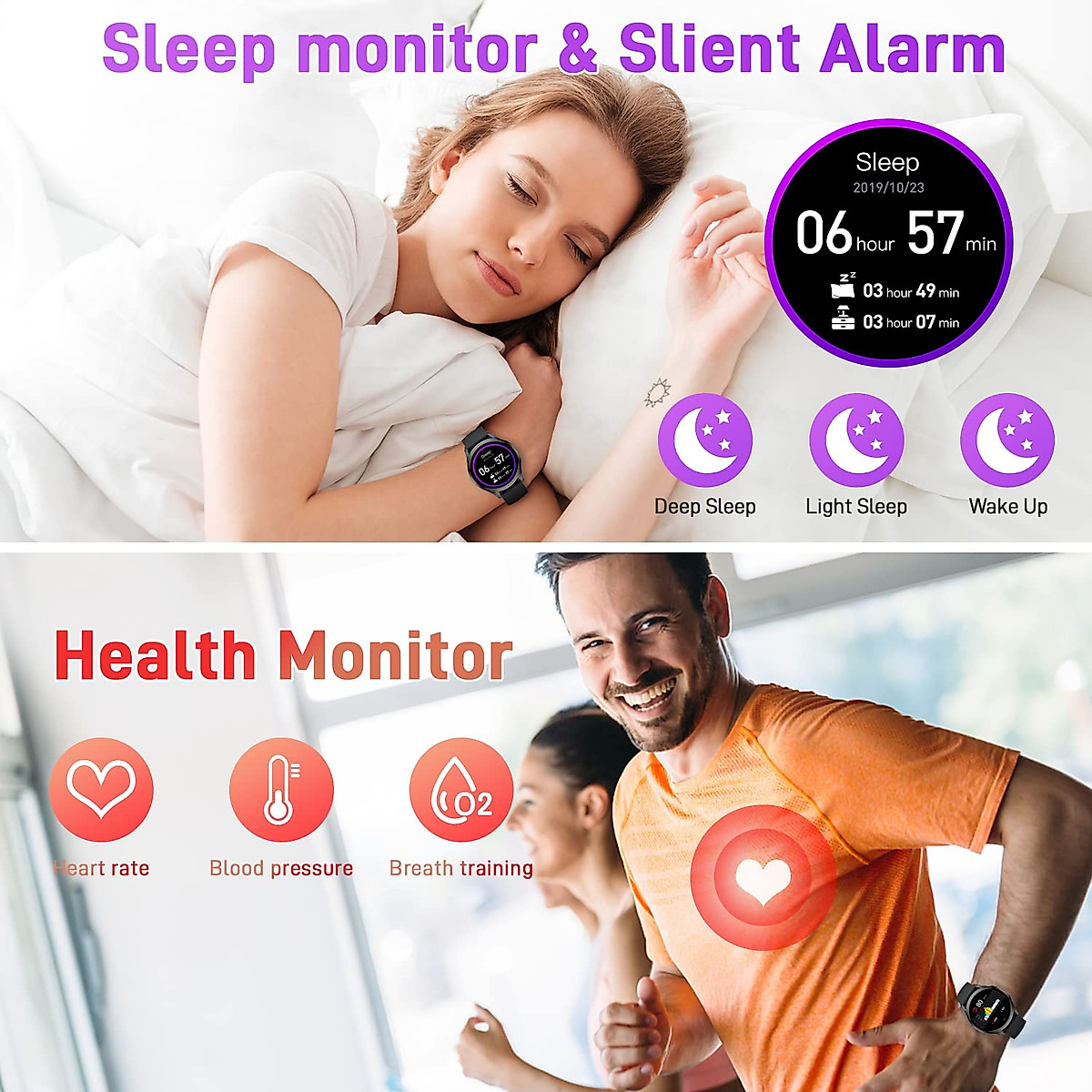 Smart Watch for Men Women Fitness: (Make/Answer Call) Bluetooth Smartwatch for Android iOS Phone Waterproof Sport Running Digital Watches Blood Pressure Heart Rate Monitor Sleep Tracker Step Counter