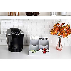 Mind Reader 8-Section Condiment Station, 8 Compartments, Silver