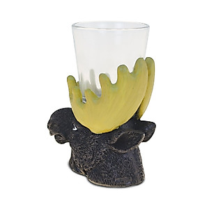 CoTa Global Moose Antler Head Tequila Cocktail Whisky Vodka Wild Animal Themed Shot Glass Home Bar Tool Party Accessory Drinkware Cute Funny Novelty Glassware Drinking Game Shooter Glasses