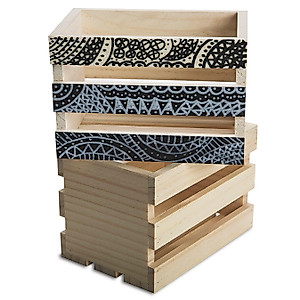 S&S Worldwide Small Pine Crates. Unfinished & Ready To Decorate W/Paint, Stain, Markers, Wood Slats on Sides and Bottom, Ends are Solid Wood. Pre-assembled With Nails. Approx. 6a x 4a x 4a, Pack of 6