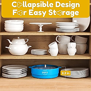 POPCO Silicone Microwave Popcorn Popper with Handles, Silicone Popcorn Maker, Collapsible Bowl Bpa Free and Dishwasher Safe - 15 Colors Available (Transparent Aqua)