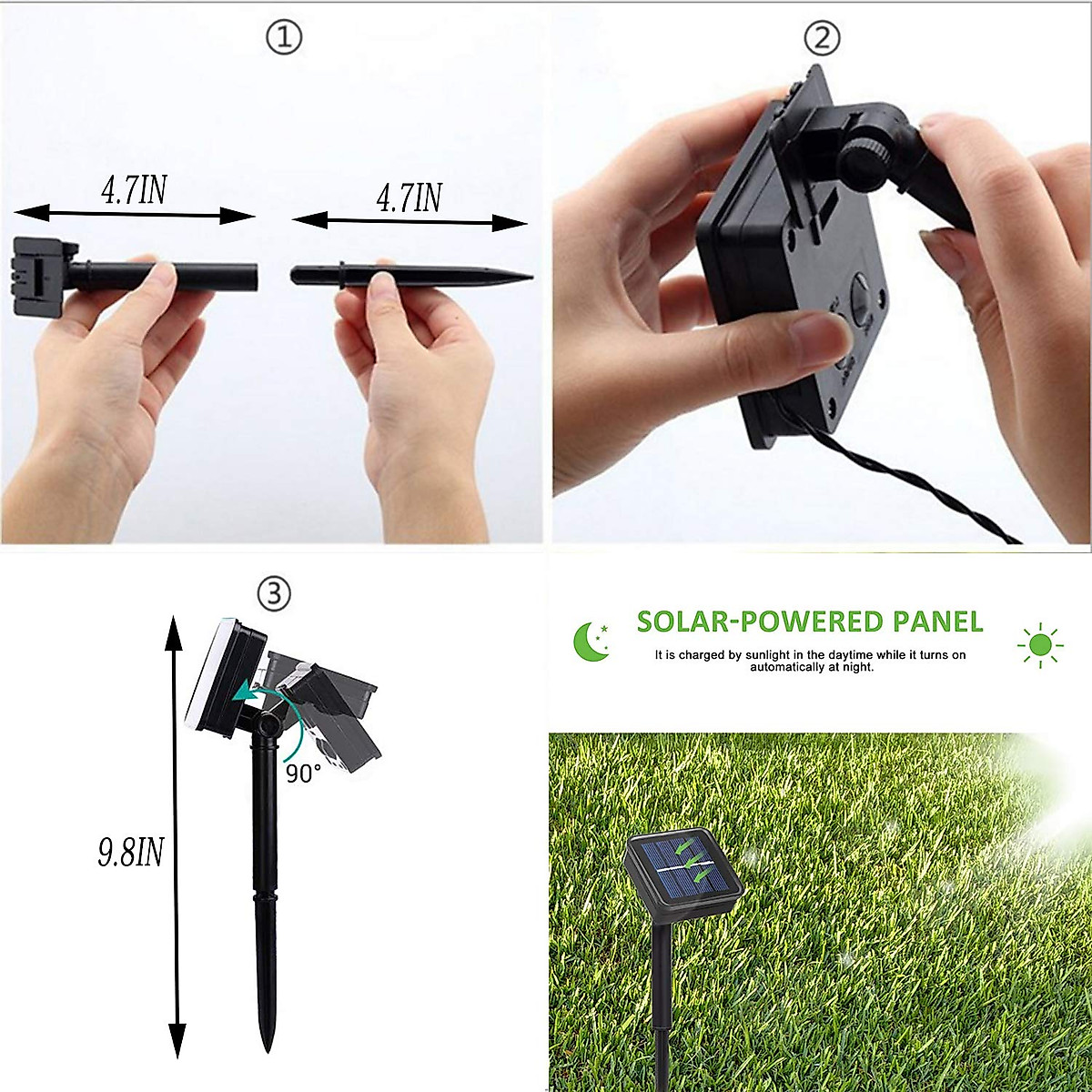 Winboom 100 Led 39.4FT Solar Christmas Lights Outdoor Waterproof 8 Modes Star Solar String Lights,Solar Powered Fairy Light for Outside Garden Tree