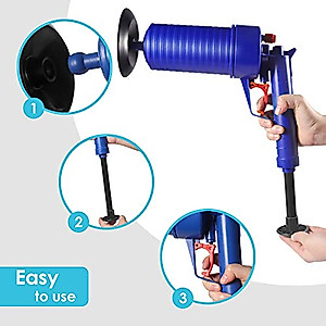 Toilet Plunger, Air Drain Blaster, Pressure Pump Cleaner, High Pressure Plunger Opener Cleaner Pump for Bath Toilets, Bathroom, Shower, Sink, Bathtub, Kitchen Clogged Pipe