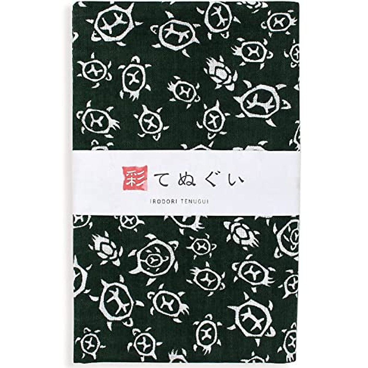 KOMESICHI irodori Japanese Traditional Towel Tenugui Cool Pattern 5 with Fray Prevention Processing Set of 5 with Tenugui Iroha (English Manual), 12.99x34.64 in