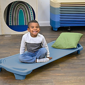 Children’s Factory SpaceLine Nap Cot, Kids Daycare and Preschool Sleeping Cot, Standard Size, Wedgewood