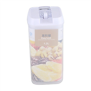 Neufday Sealed Food Storage Box Grain Nuts Cereal Transparent Container Kitchen Accessories(L 1.2L)