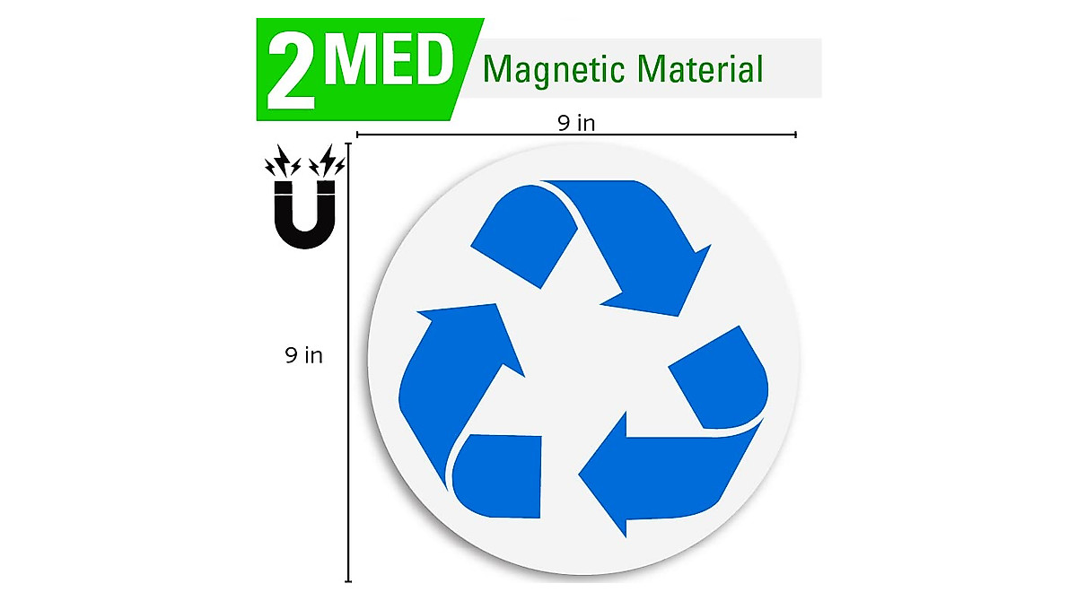 2 Pack (9in x 9in) Recycle Logo Magnet to Organize Your Trash - for ...
