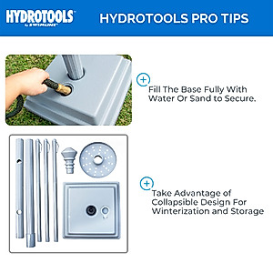 HYDROTOOLS BY SWIMLINE 89033 Premium Free Standing Poolside Valet Towel Rack Adjustable With Water Weighted Base Three Arms Secure Clips For Outdoors & Indoors Pool Patio Poolside Holder Drying Stand