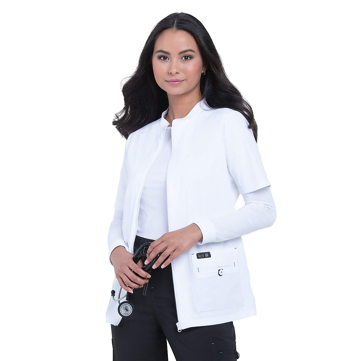 KOI Women's 1023 Madison Top (White, X-Large)