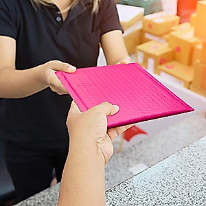GSSUSA Pink Poly Bubble Mailers 8.5x12 Self-Seal Packaging Bags, Small Business Supplies, Padded Envelopes, Bubble Envelopes, Mailing Bags, Packaging for Small Business, Pink Bubble Mailer, 25 Pack