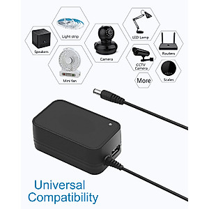 ALITOVE 30W Universal AC to DC Power Supply Adapter 3V to 12V Adjustable with 14Adapter Tips & USB Port for Household Electronics Routers 2.5A Max