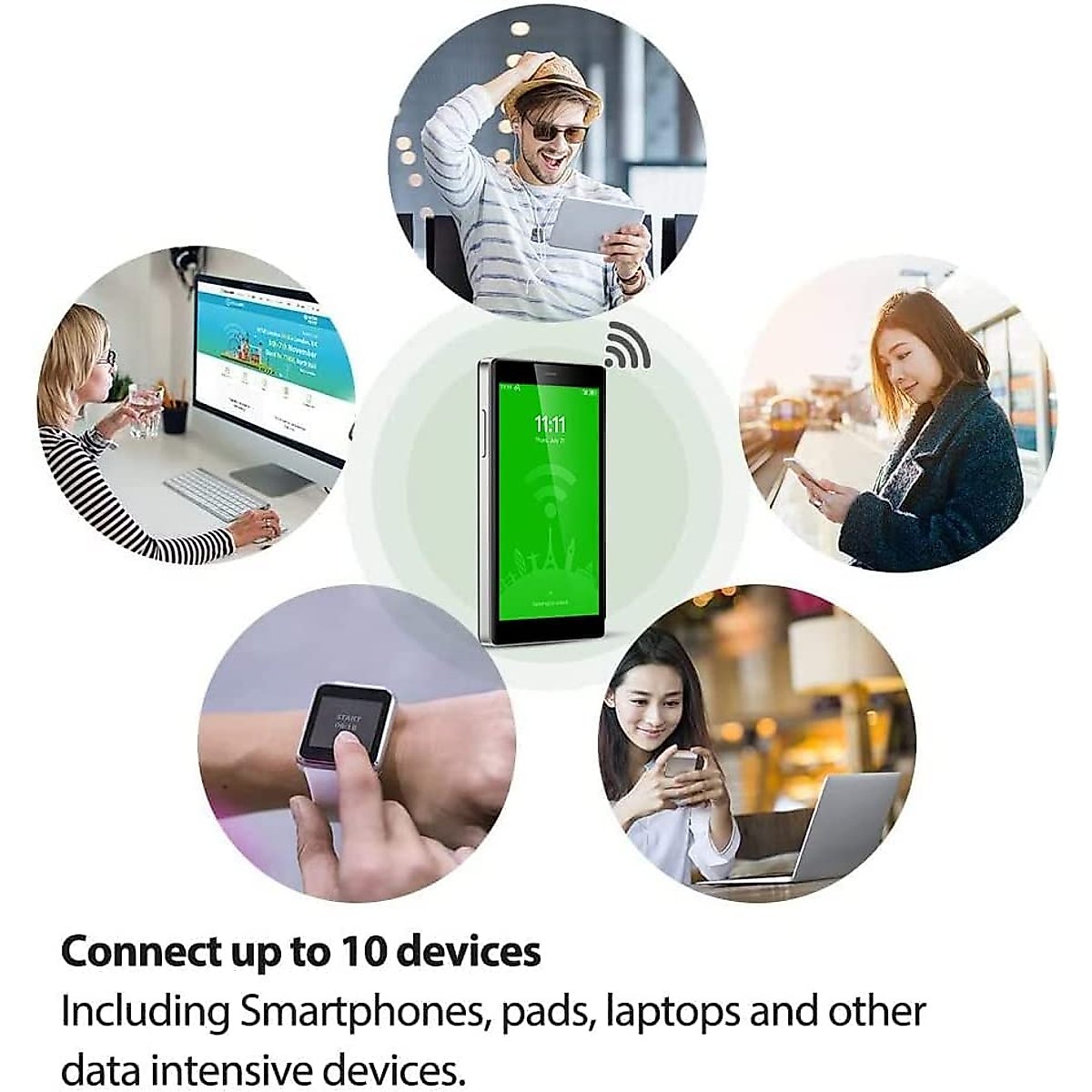 GlocalMe G4 Pro 4G LTE Mobile Hotspot Router, with US 8GB & Global 1.1GB Data, 5” Touch Screen LCD Display Portable WiFi Hotspot for Travel, No Contract, SIMFREE, High Speed Pocket WiFi Device (Black)