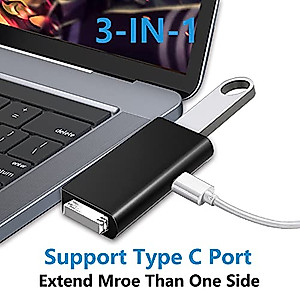 Mini USB C Hub, 3-in-1 Multi-Port Hub, Type C Adapter Docking Station with PD Charging, Suitable for iPad Pro, MacBook Air, Galaxy Note 10, S9, S10, S20, S21 Ultra, MacBook and Other USB C Laptops