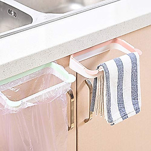 lasenersm 1 Piece Trash Bag Hanger Kitchen Trash Bag Holder Hanging Trash Kitchen Cupboard Storage Rack, Gray