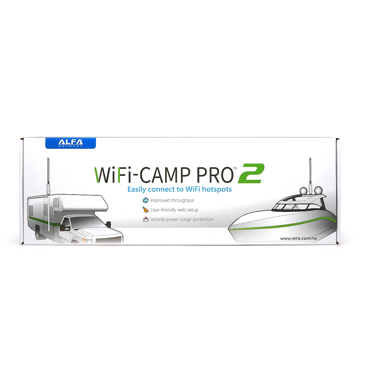 ALFA Network WiFi CampPro 2 Universal WiFi/Internet Range Extender Kit for Caravan/Motorhome, Boat, RV