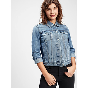 GAP womens Icon Denim Jacket, Medium Wash, X-Large US