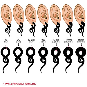 BodyJ4You 2PC Glass Ear Tapers Plugs 0G Aqua White Handmade Hanger Piercing Jewelry Set