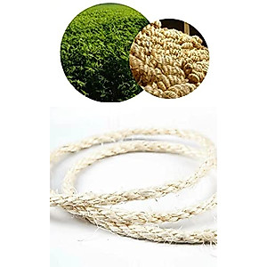 Nature Hemp Rope,1/4” Heavy Duty Jute Twine for Cat Tree and Tower, DIY Cat Scratcher for Cat Scratching Post Tree Replacement, Scratching Pad, DIY Crafts Gardening Hammock Home Decorating(33FT)