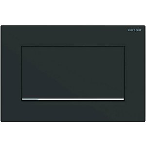 Geberit actuator plate Sigma30 for stop-and-go flush, screwable: black matt coated, easy-to-clean coated, bright chrome-plated