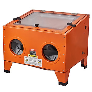 VEVOR 25 Gallon Sandblasting Cabinet, 40-120PSI Portable Benchtop Sand Blasting Cabinet, Heavy Duty Steel Sand Blaster with Blasting Gun & 4 Ceramic Nozzles for Paint, Stain, Rust Removal