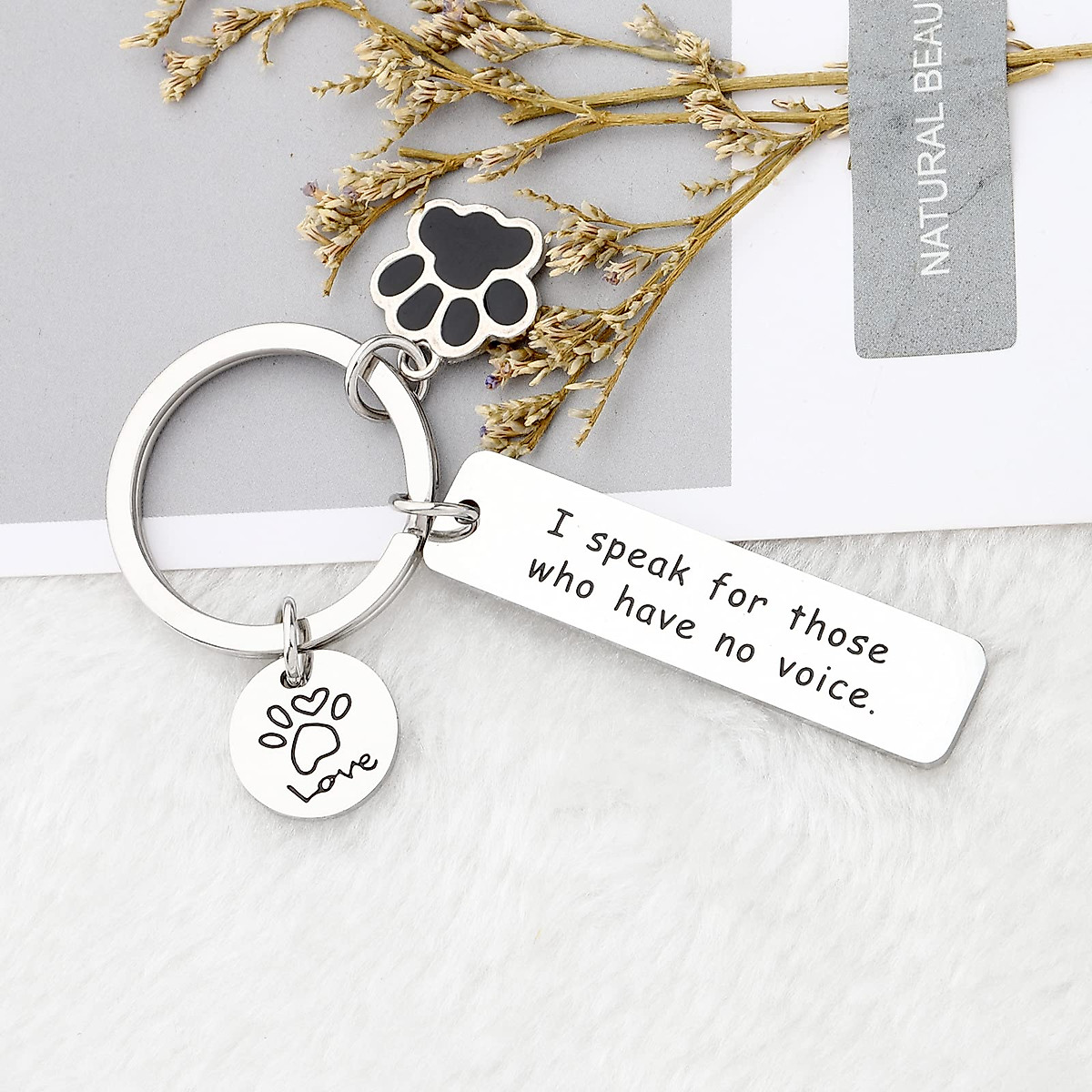 WSNANG Veterinarian Gifts I Speak For Those Who Has No Voice Keychain Vet Techs Gift Animal Rescue Gift (Speak For Those KC)