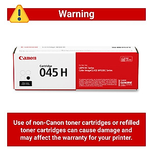 Canon Genuine Toner, Cartridge 045 Black, High Capacity (1246C001), 1 Pack, for Canon Color imageCLASS MF634Cdw, MF632Cdw, LBP612Cdw Laser Printer,High Yield Black