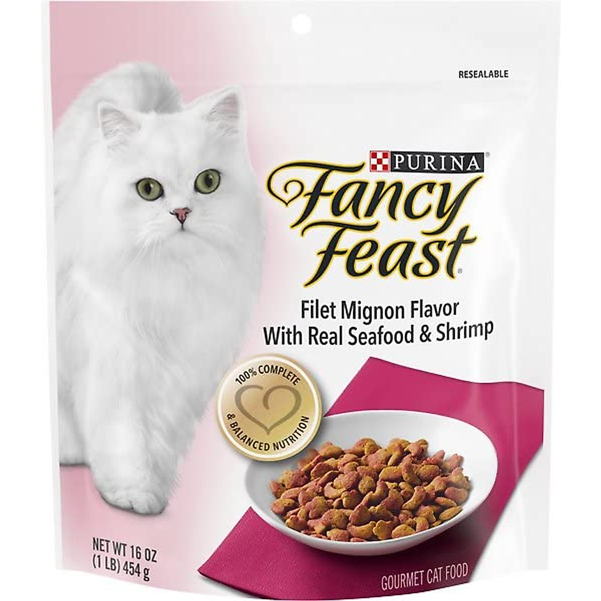 Fancy Feast Gourmet Dry Cat Food - Filet Mignon Flavor with Real Seafood & Shrimp - 3 Pack (3 Pounds Total)