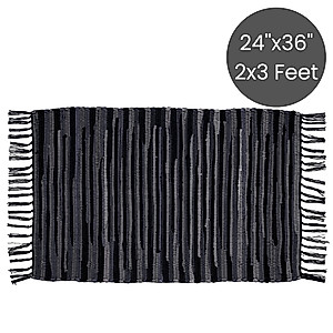 Cote De Amor 2 Pack Reversible Floor Rug 24"x36" (2'x3') Cotton Chindi Rag Rug, Farmhouse Rag Rug for Living Room Bedroom Bathroom Kitchen Nursery Entryway Laundry Room - Multi Colored