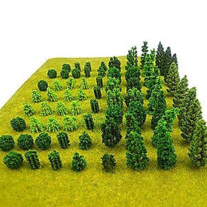 70pcs Mini Model Trees Model Train Scenery Mixed Miniature Trees Artificial Wargame Trees Model Railroad Scenery Diorama Supplies Scenery Landscape
