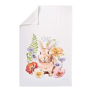 CFF Sunny Bunny Printed Flour Sack Kitchen Dish Towel