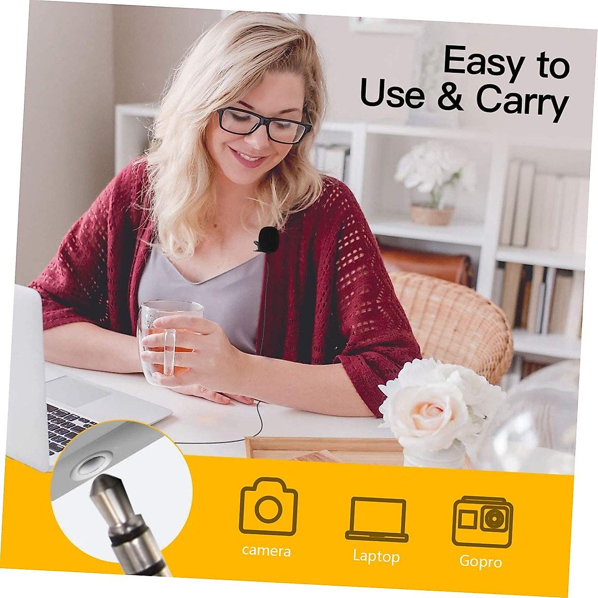 ibasenice 3pcs Lavalier Microphone Mic for Laptop Revers Lavalier Microfoons Lavalier Lapel Microphone Noise Reduction Headset Headphones Mic Recording Microphone Computer PVC Tie Clips