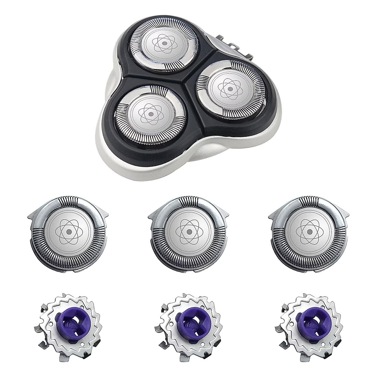 3 pcs Replacement Shaver Head for Philips Norelco Spectra HQ8 HQ6073 HQ7120 PT735