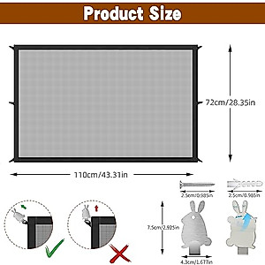 Agvincy Baby Gate for Stairs, Portable Mesh Dog Gates for The House Easy Install Anywhere, 44''X29'' Dog Gates for Doorways Providing a Safe Enclosure for Pets and Baby to Play and Rest