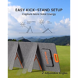 NURZVIY 200 Watt Portable Foldable Solar Panels 200W Solar Cell Solar Charger for Power Station, Waterproof w/Adjustable Kickstand XT60 Anderson DC 8mm Connector for Camping, Off Grid Living