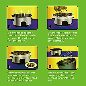 20 Count Disposable Slow Cooker Liners and Cooking Bags | Extra Large Size Fits 6 - 10QT Pot, 14"x 22" | Suitable for Oval & Round Pot, BPA Free (1 Pack)