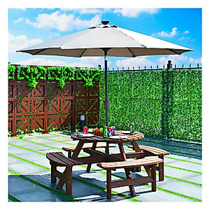 8 Seat Wood Picnic Table Beer Dining Seat Bench Set Pub Garden Yard