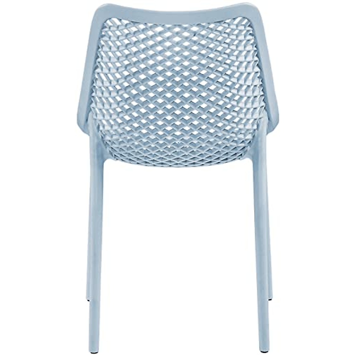 Meridian Furniture 328SkyBlue Modern | Contemporary Patio Dining Chair with Polypropylene Plastic, Weather Resisting for Indoor or Outdoor Use, Set of 4, 20" W x 24.5" D x 33" H, Sky Blue