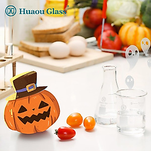 50ml Glass Erlenmeyer Flask Set, Narrow Mouth Graduated Flasks, 3.3 Borosilicate Glass, Ideal for Laboratory, Classroom or Home Use, HUAOU, Pack of 6
