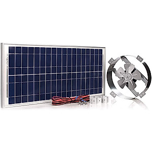 Amtrak Solar Powerful 100-Watt Galvanized 12" Fan Housing, Solar Attic Fan Quietly Cools and Ventilates your house, garage or RV and protects against moisture build-up.