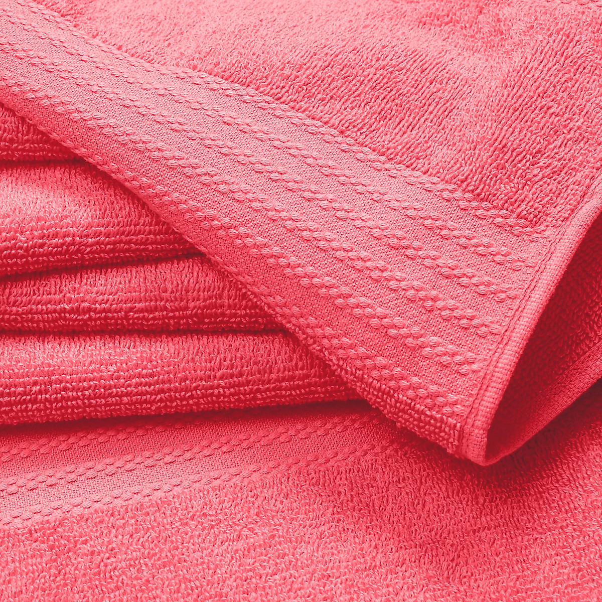 GLAMBURG Premium Cotton 4 Pack Bath Towel Set - 100% Pure Cotton - 4 Bath Towels 27x54 - Ideal for Everyday use - Ultra Soft & Highly Absorbent - Coral Orange