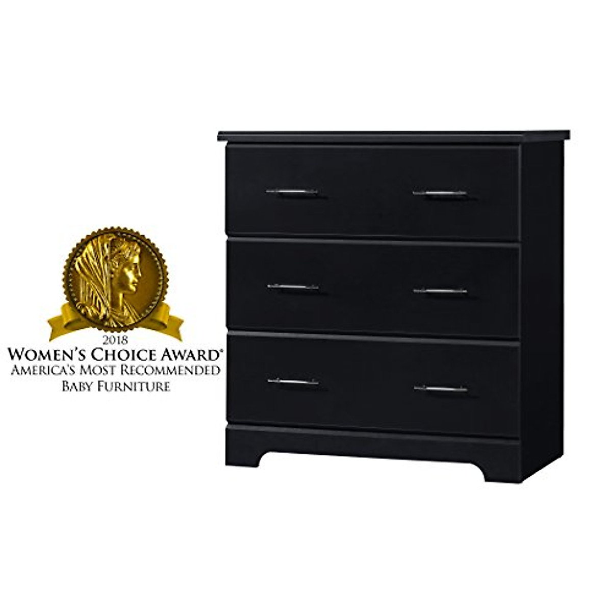 STORK CRAFT Brookside 3 Drawer Dresser (Black) – Baby and Kids Bedroom Organizer, Nursery Chest, Storage Dresser With Drawers, Universal Design