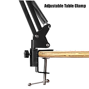 WANBY Overhead Phone Stand Articulating Arm Table Stand Mount Flexible 360° Rotation Cell Phone Clip Holder for All Smart Phone Microphone