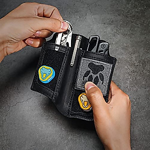 VIPERADE PL8 Multitool Sheath, EDC Leather Organizer Sheath with DIY Patch Area, Leather Sheath for Multitool, Knife, EDC Tools, EDC Pocket Organizer for Men