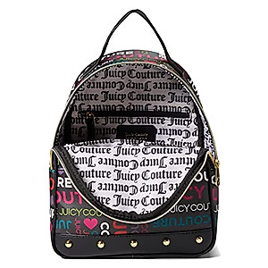 Juicy Couture Glam Backpack Black Multi Logo One Size