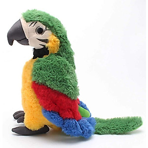 Talking Parrot Speaking Parrot Record Repeats Toy Talking Stuffed Animal Waving Wings Interactive Plush Toy Kid Birthday Gift